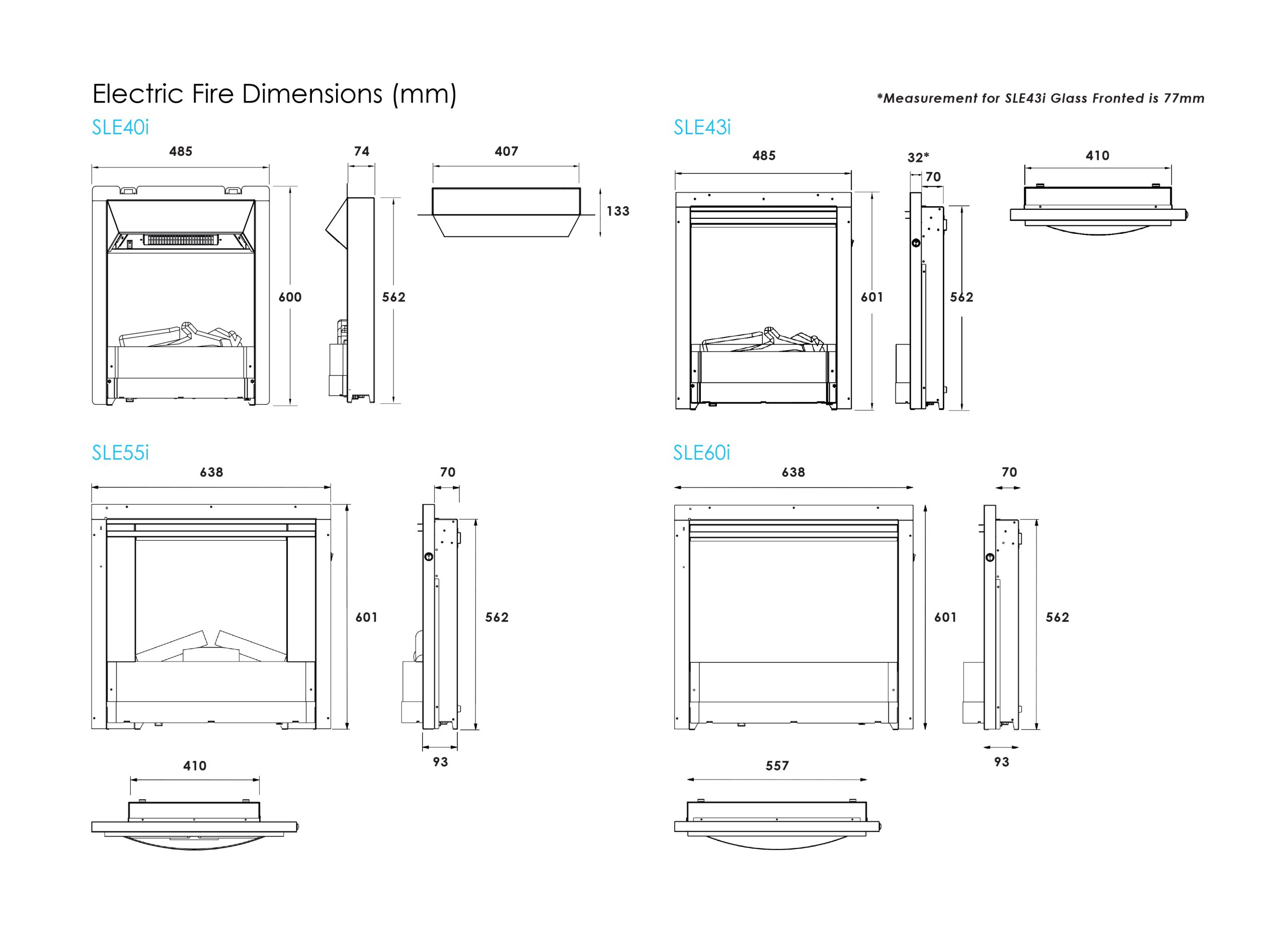 Luxury Electric Fires by Solution Fires | SLE43i Electric Inset Fire